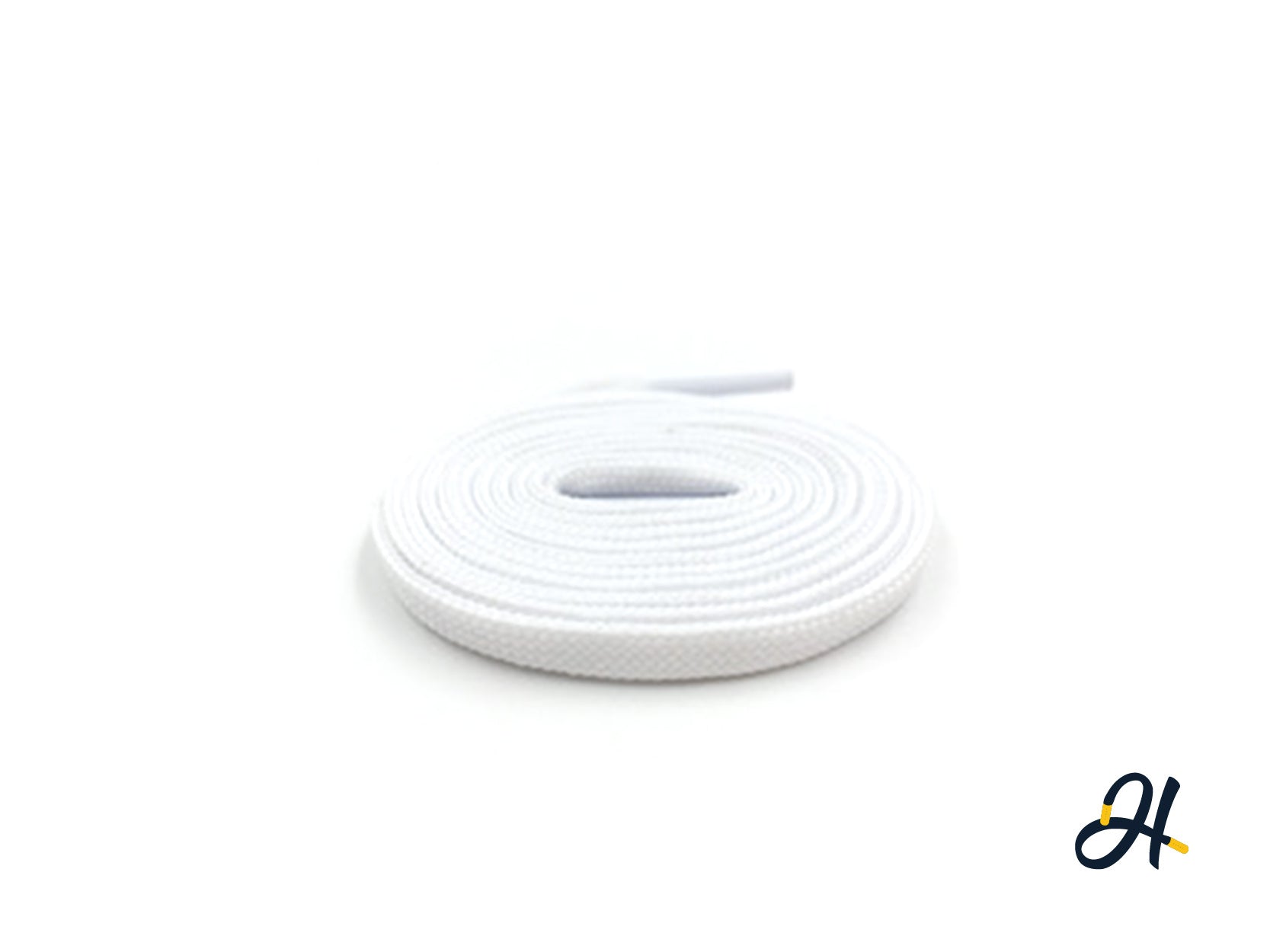 Double Layered Flat Laces- White – heftedlaces