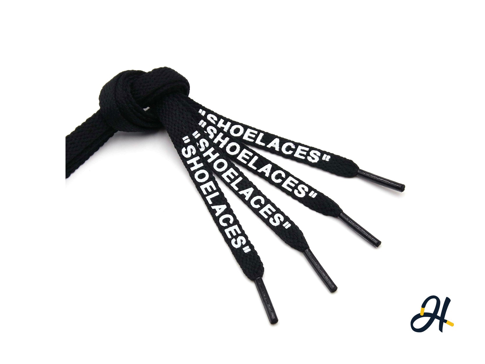 "SHOELACES" Flat BLACK – heftedlaces